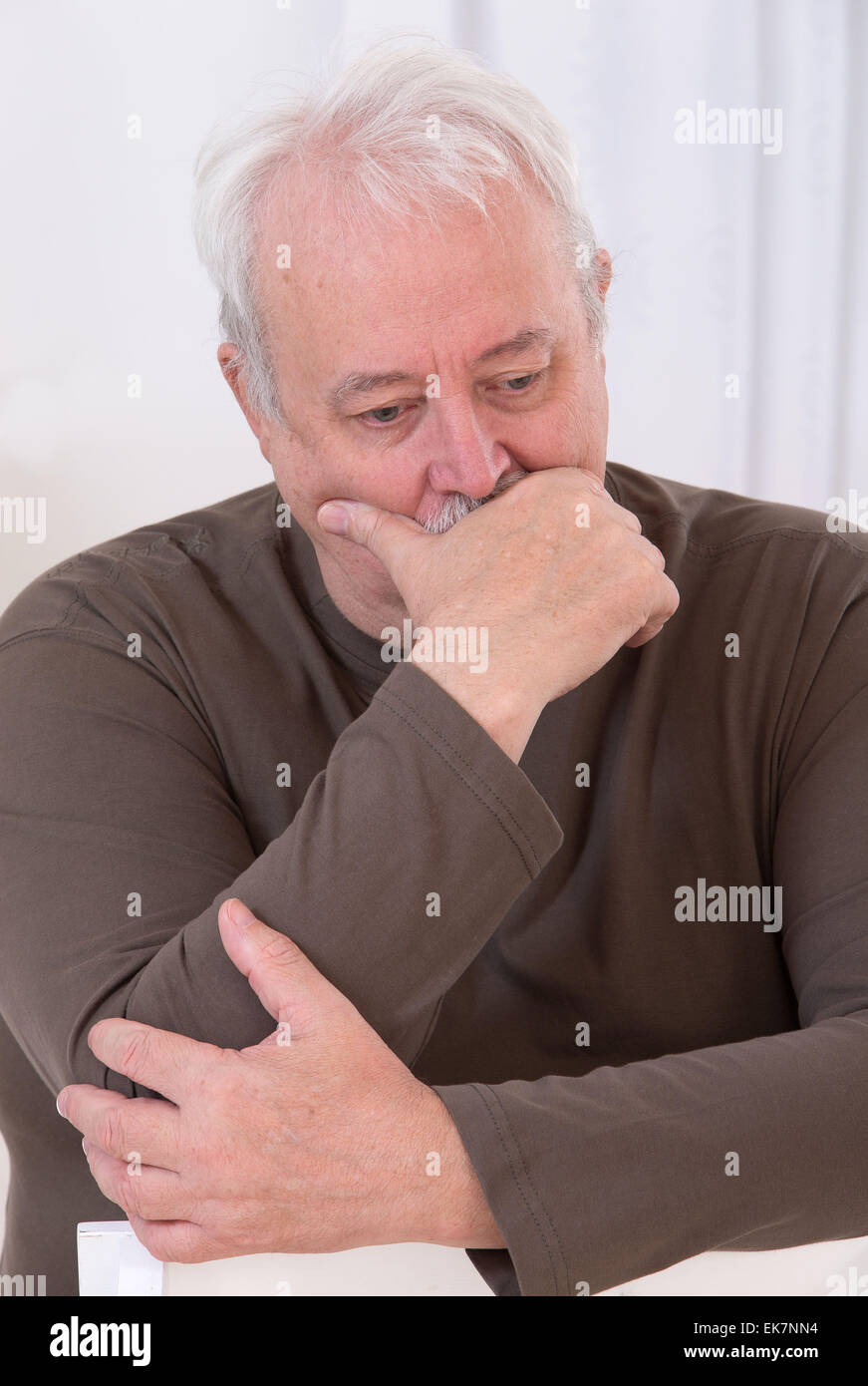 Obese old man thinking hi-res stock photography and images - Alamy