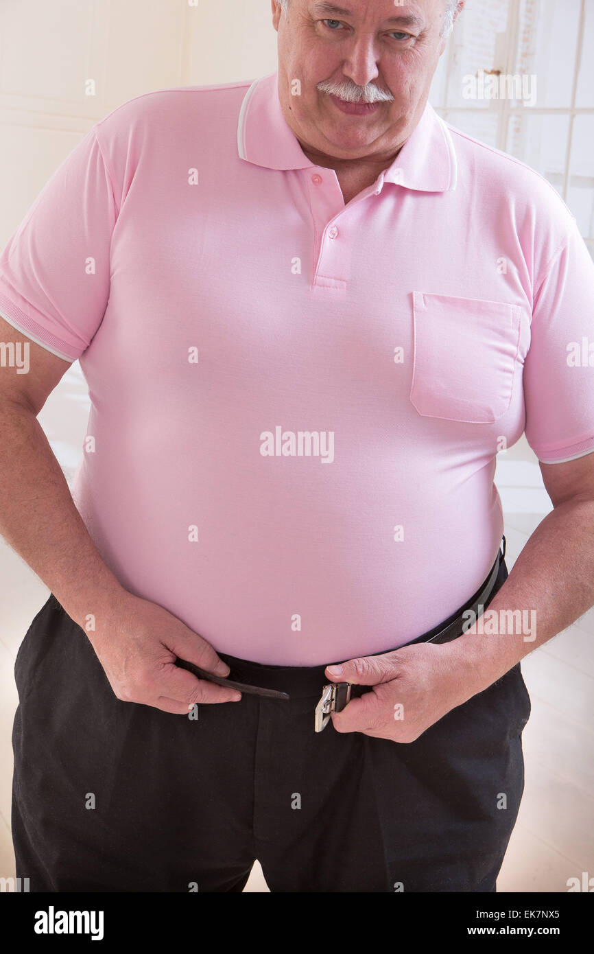 Obesity man senior Stock Photo - Alamy