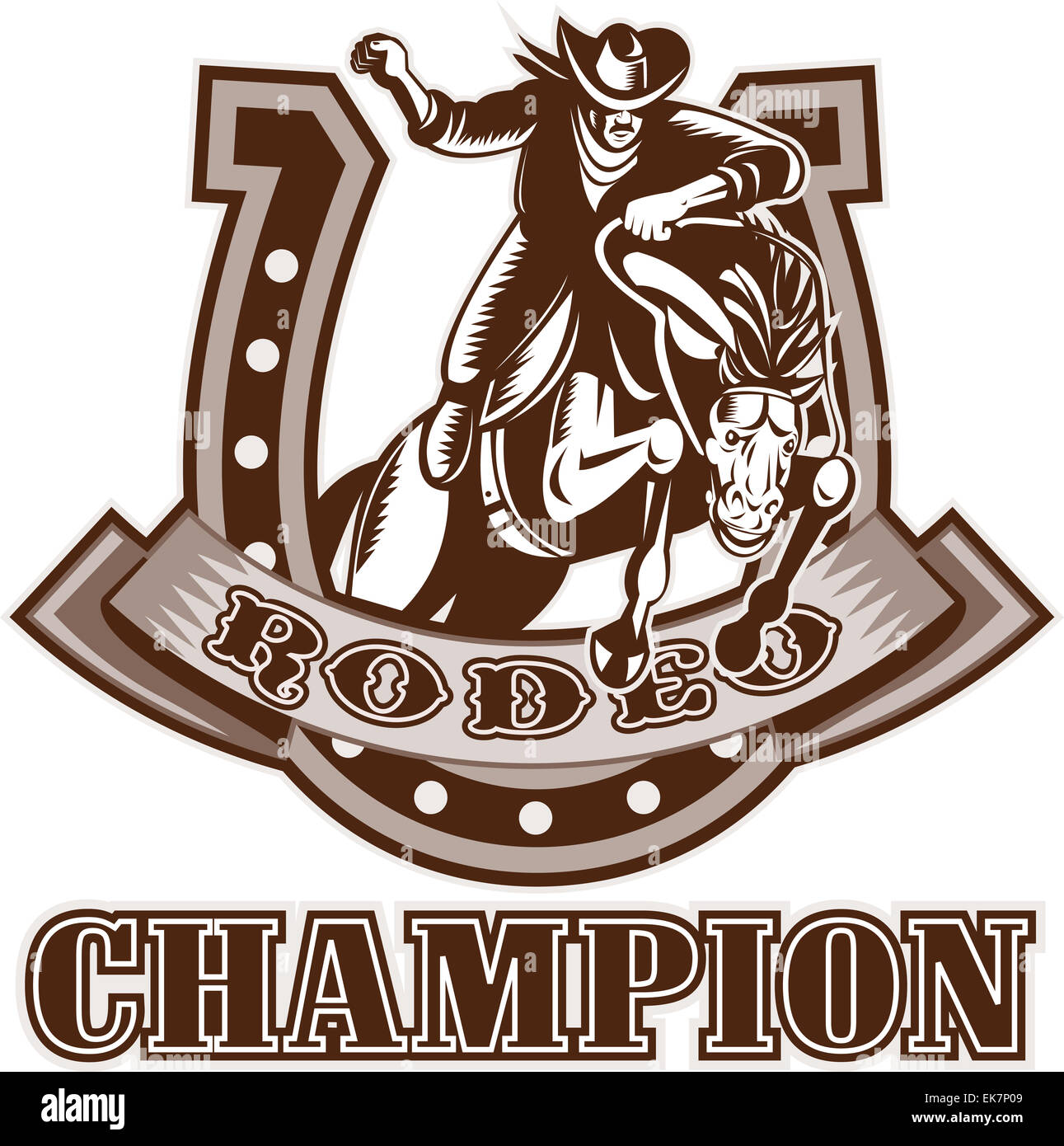 American Rodeo Cowboy riding a horse Stock Photo - Alamy