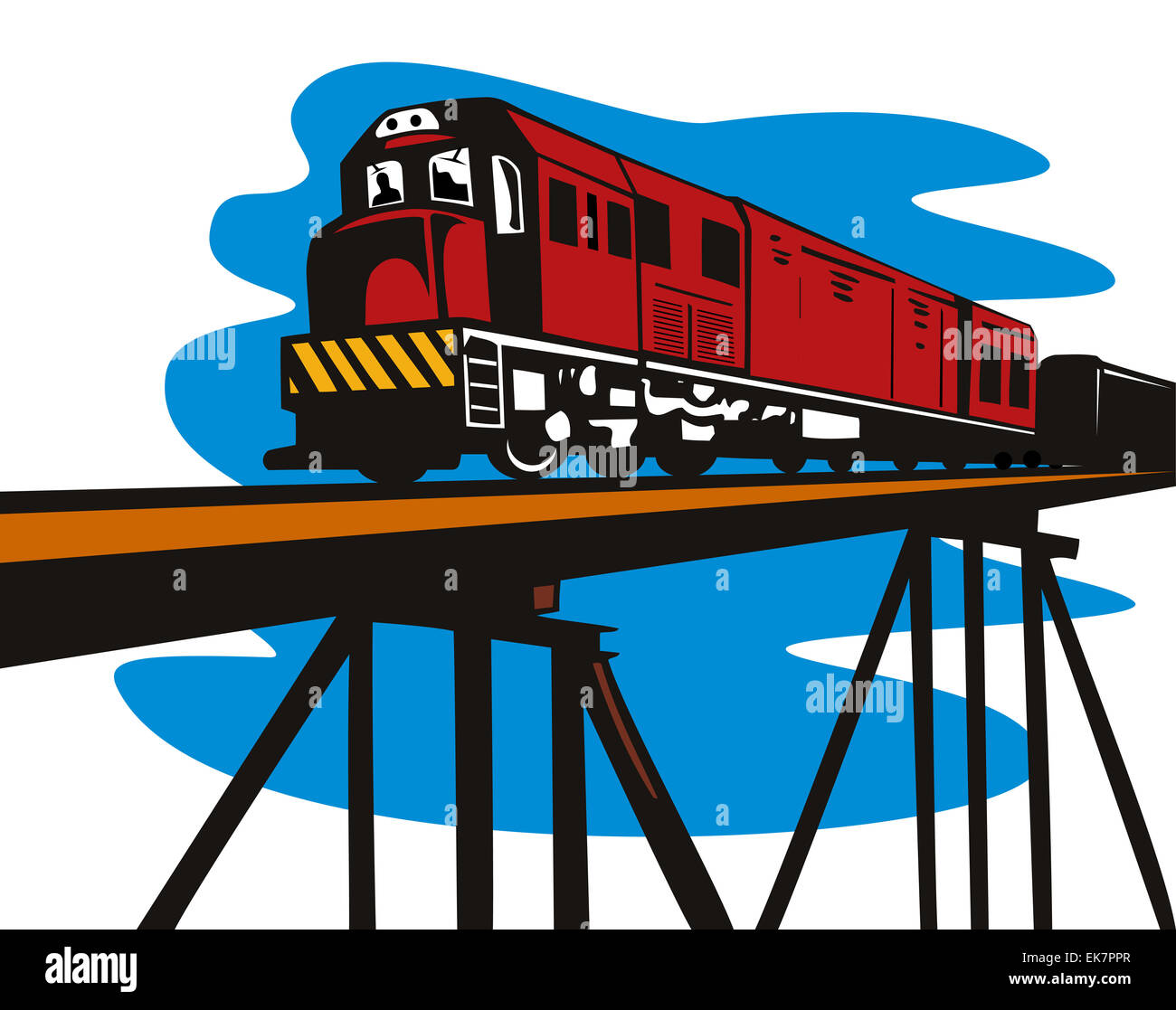 diesel train locomotive bridge Stock Photo - Alamy