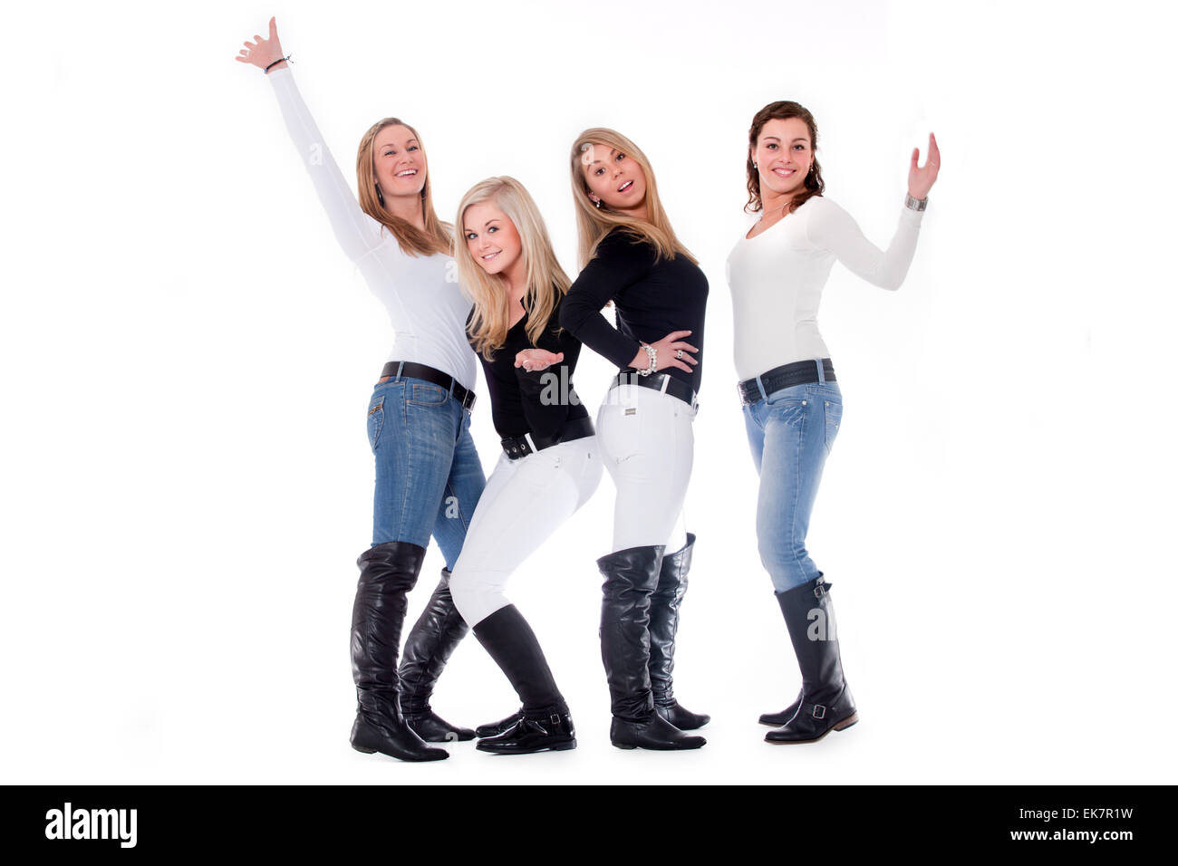 Enthusiastic girl group Stock Photo - Alamy
