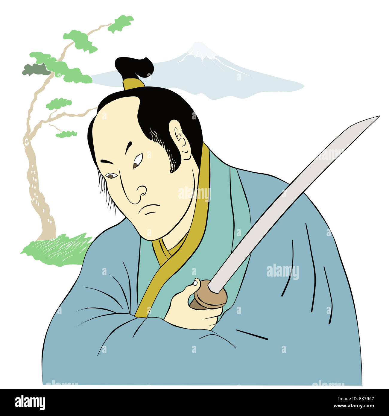 Samurai warrior with katana sword fighting stance Stock Photo - Alamy