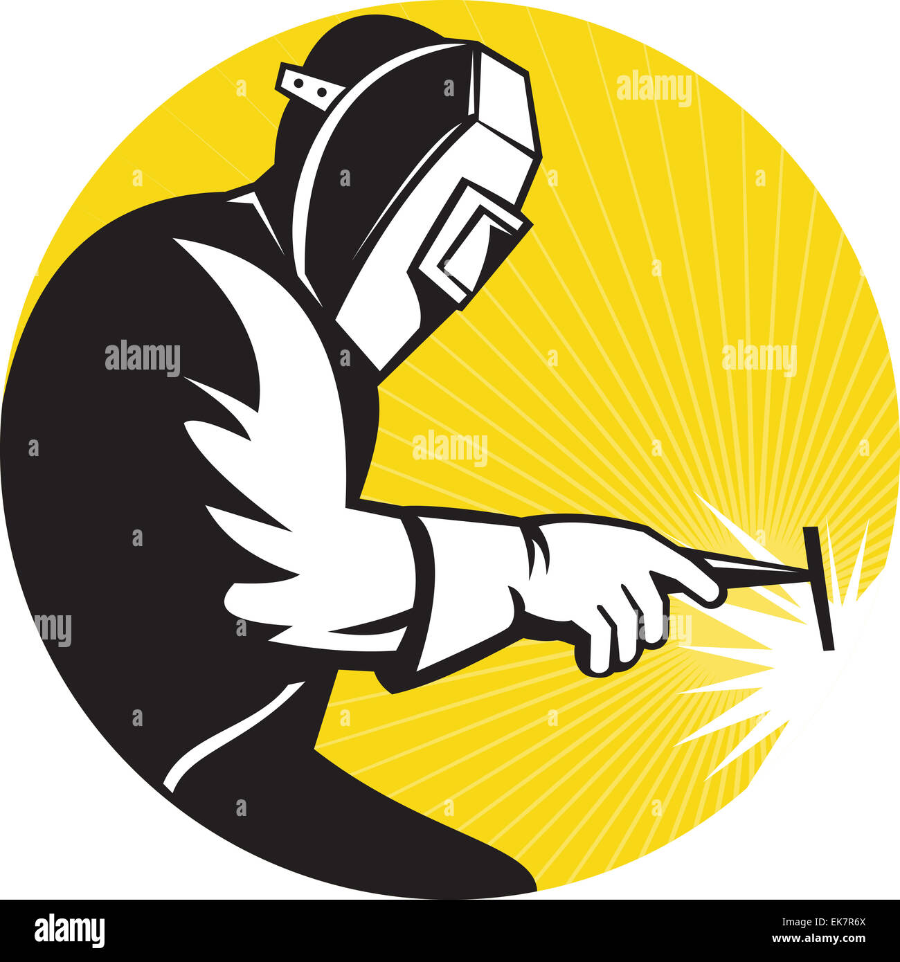 welder welding at work side view Stock Photo - Alamy