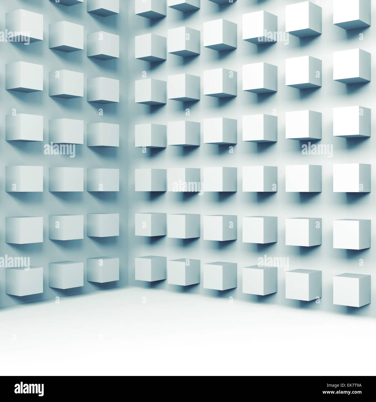 Abstract square architecture background with relief cubes pattern on ...