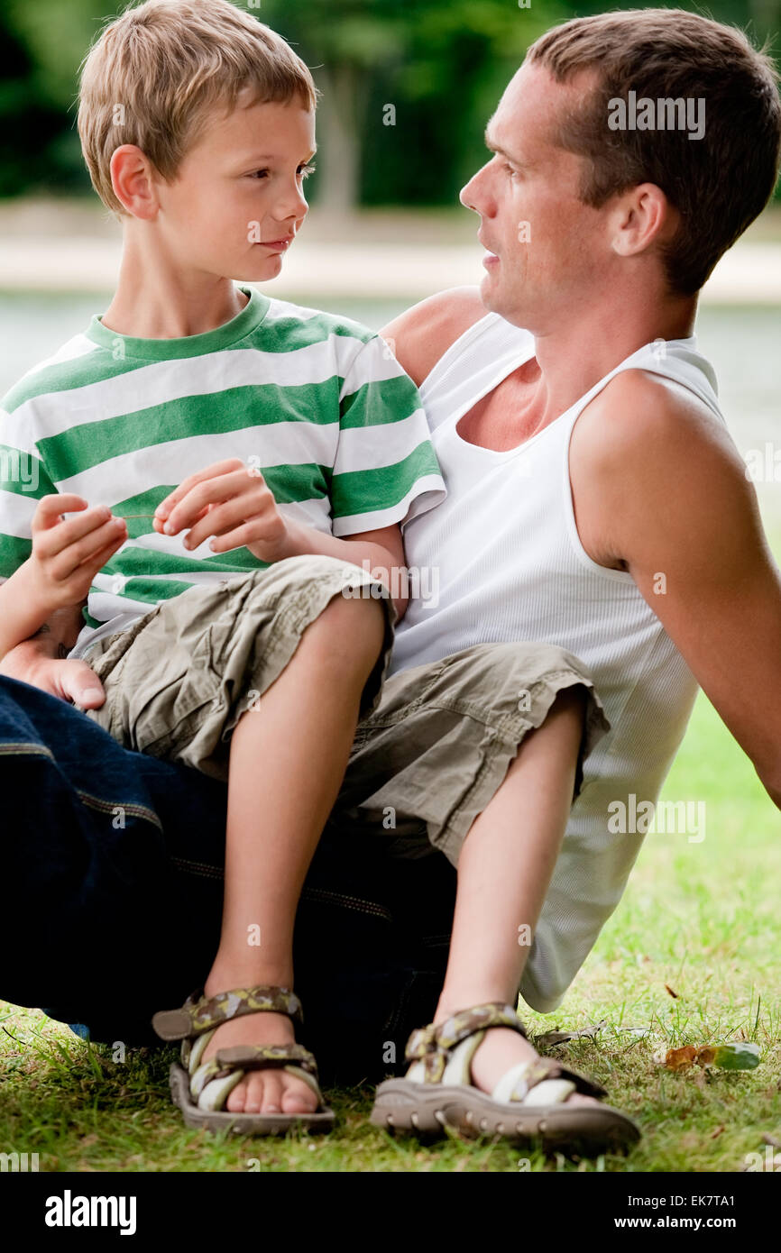 Daddy and his son Stock Photo - Alamy