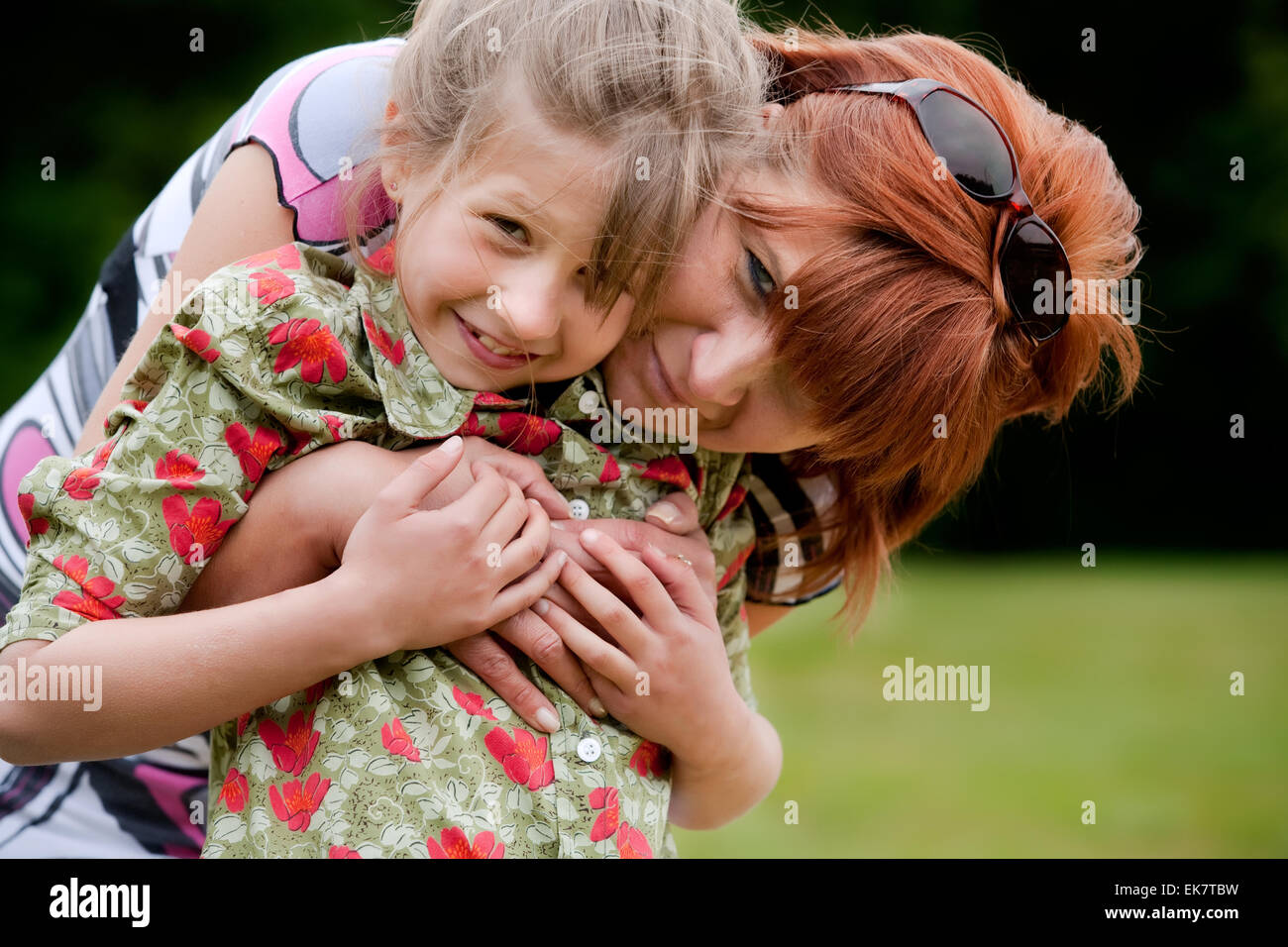 Sweet mother and daugther portrait Stock Photo - Alamy