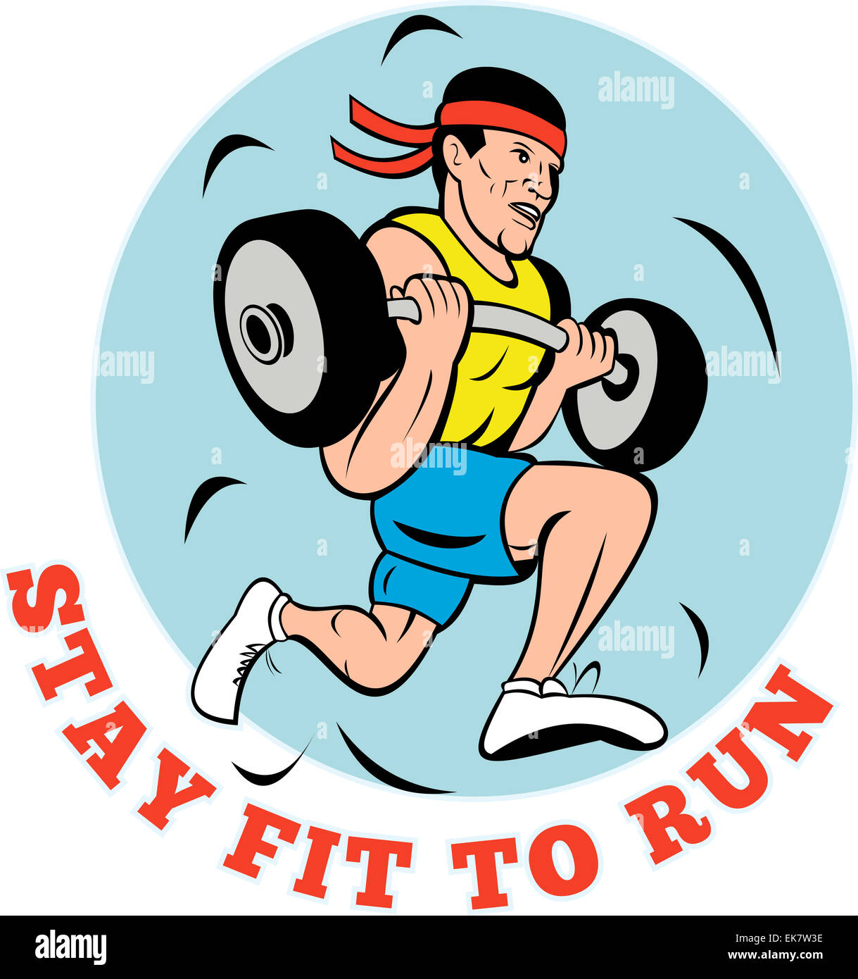 Cartoon illustration strong man lifting hi-res stock photography and ...