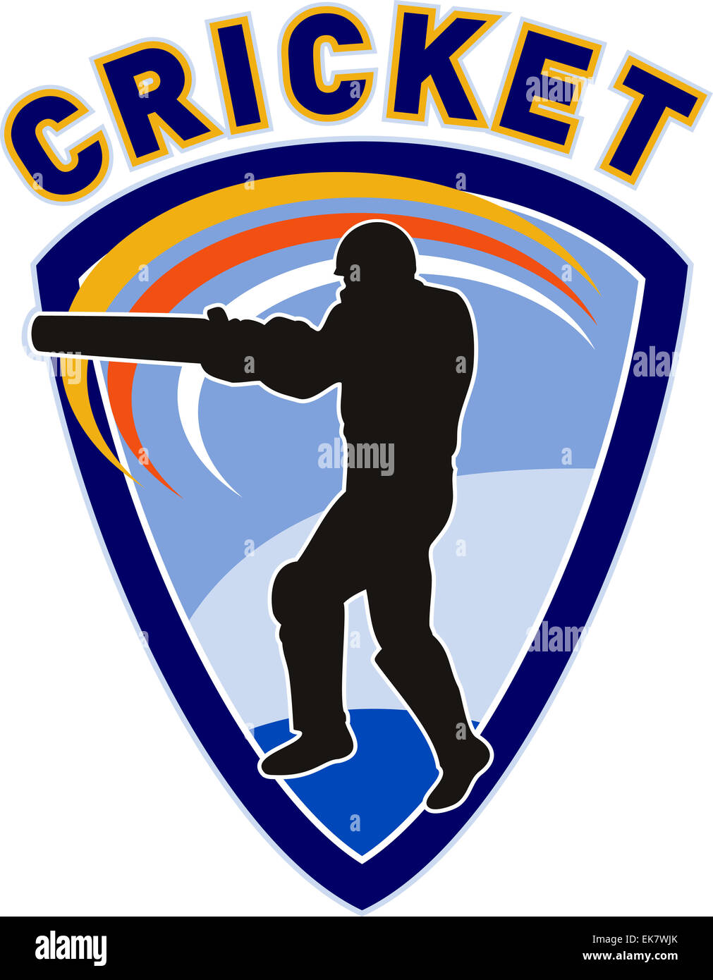 cricket player batsman batting shield Stock Photo - Alamy