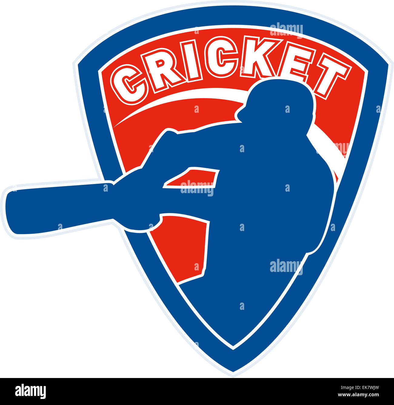 cricket player batsman batting shield Stock Photo - Alamy