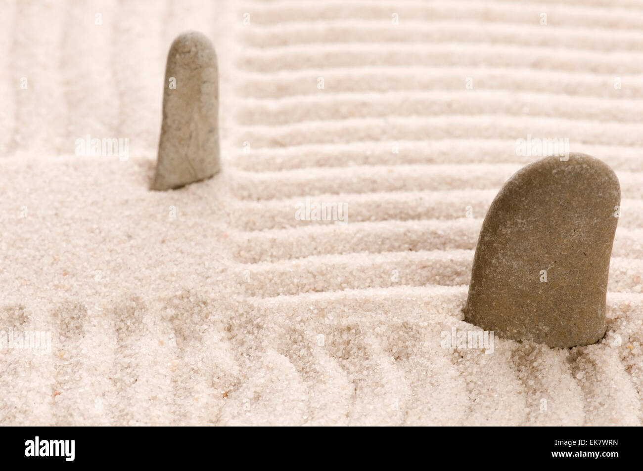 Zen. Stone and sand Stock Photo - Alamy