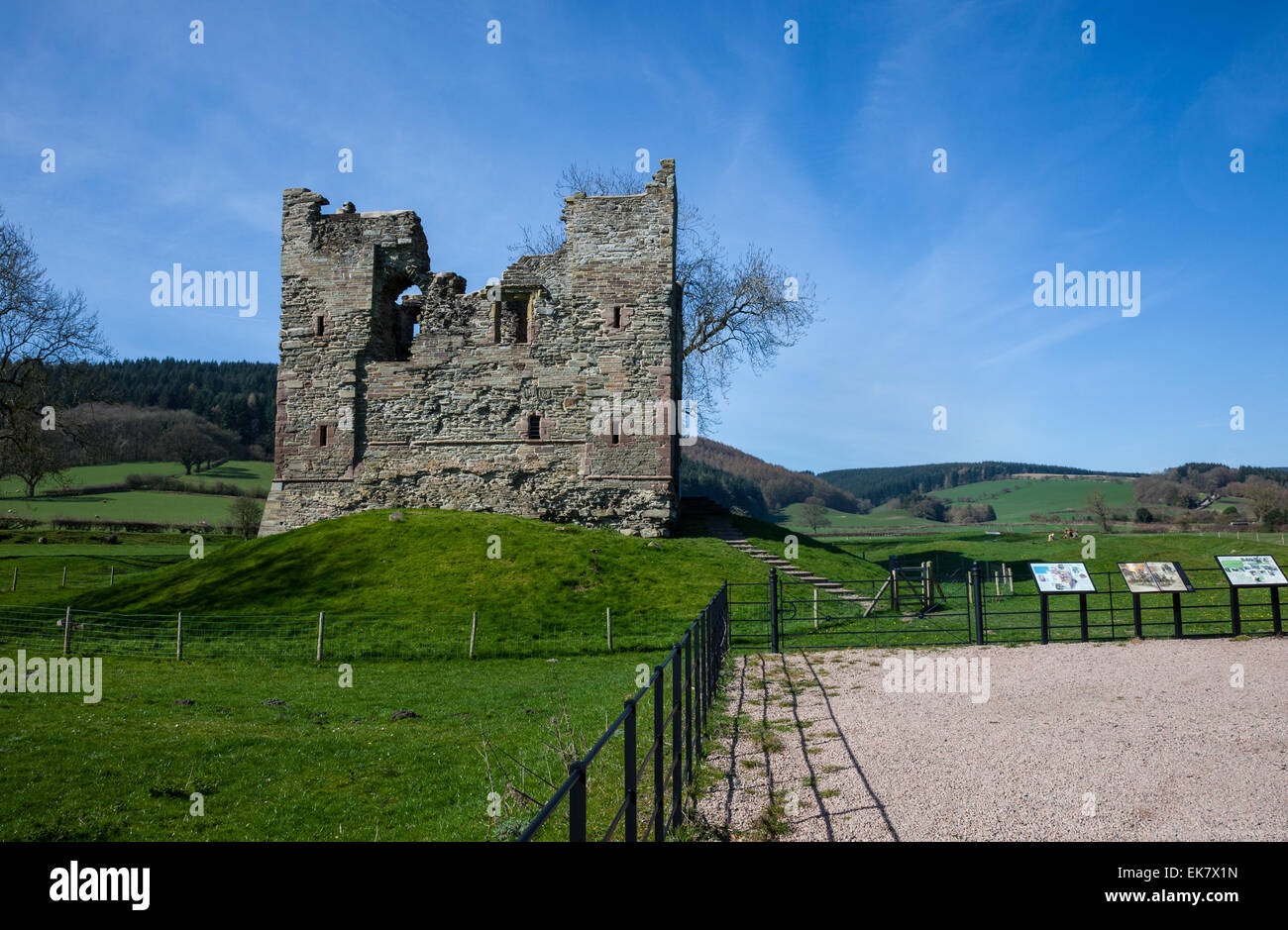 The keep of Hopton castle, in the village of Hopton Castle, Shropshire ...