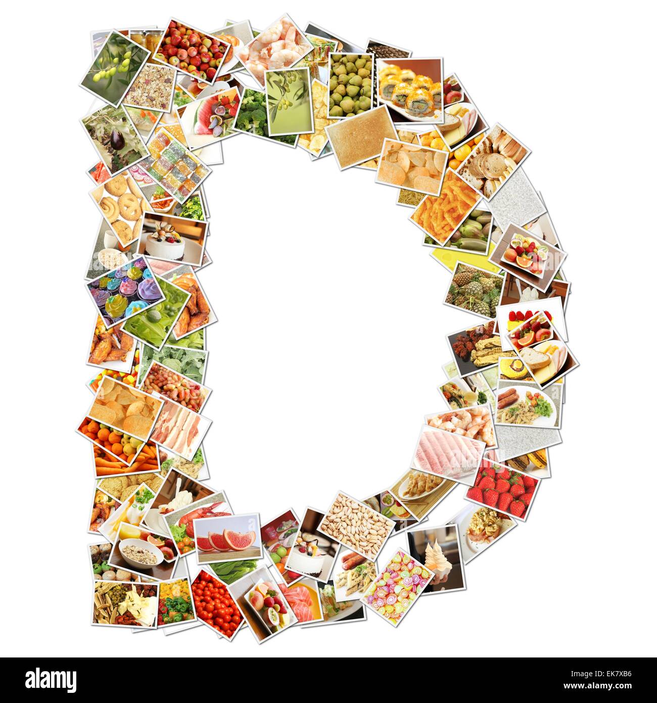 Letter food collage concept art hi-res stock photography and images - Alamy