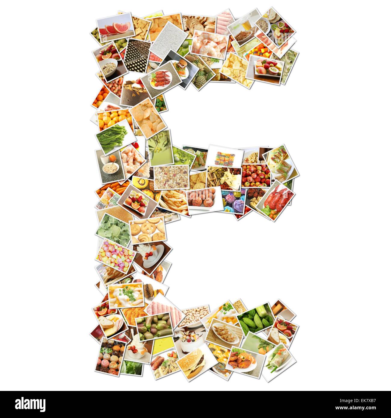 Letter food collage concept art Cut Out Stock Images & Pictures - Alamy