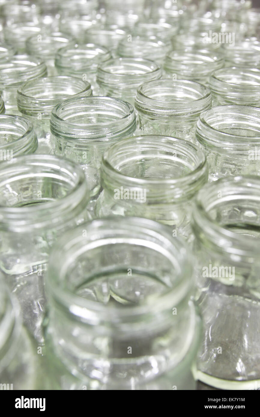 group of empty glass jar Stock Photo - Alamy