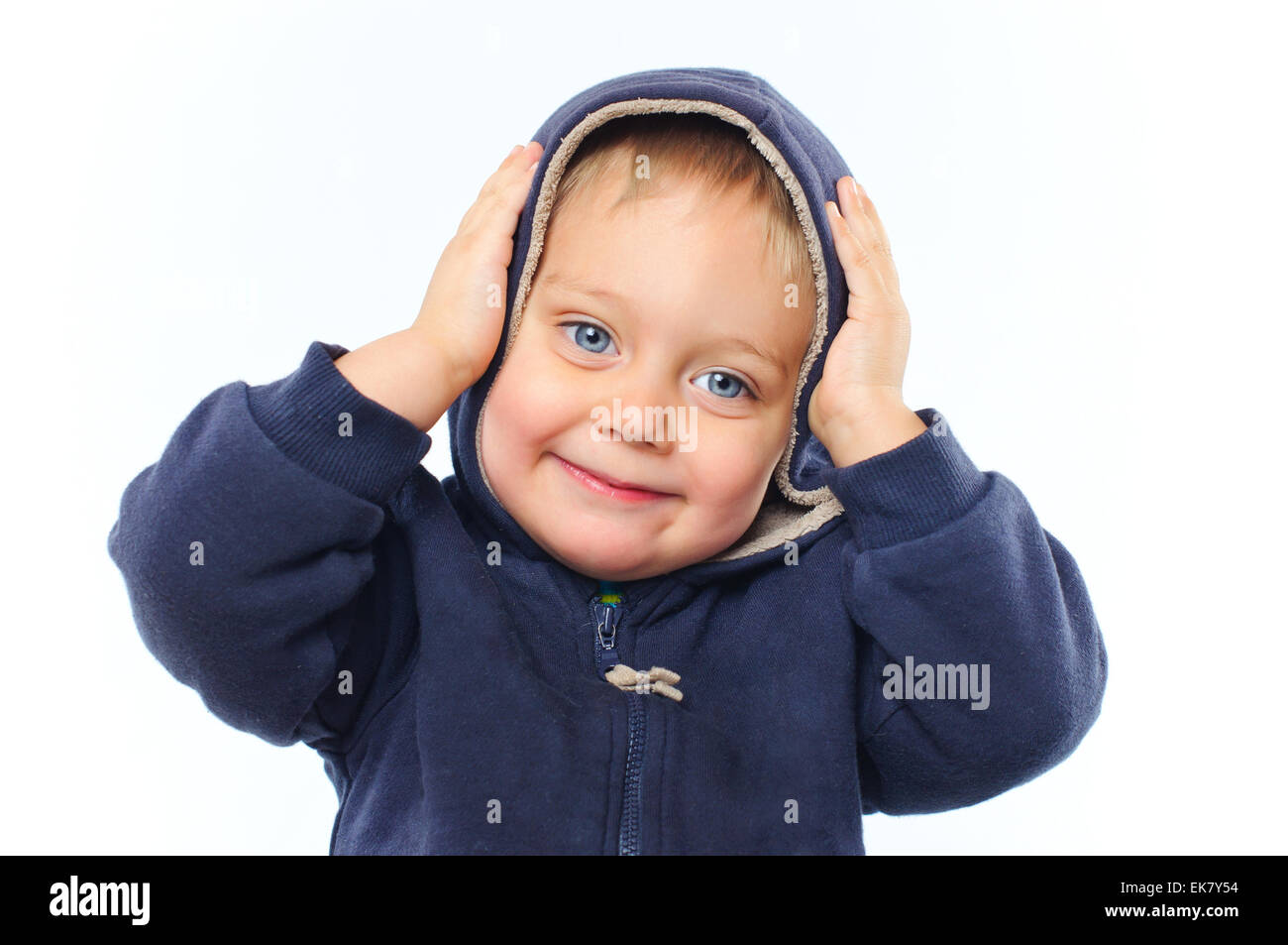 portrait of cute little boy in the hood Stock Photo - Alamy