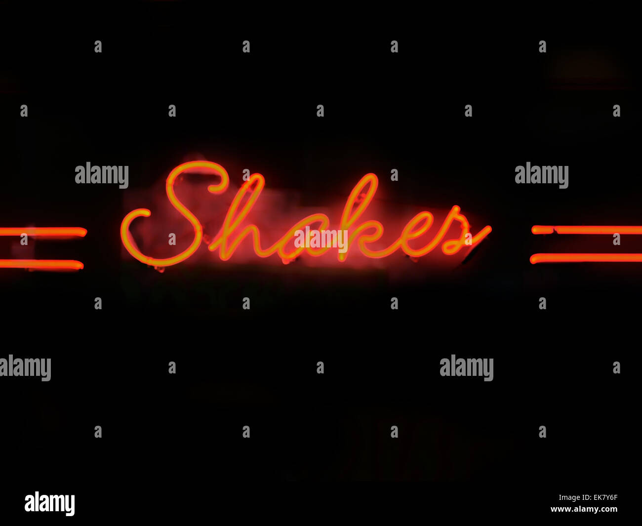 shakes neon sign Stock Photo - Alamy