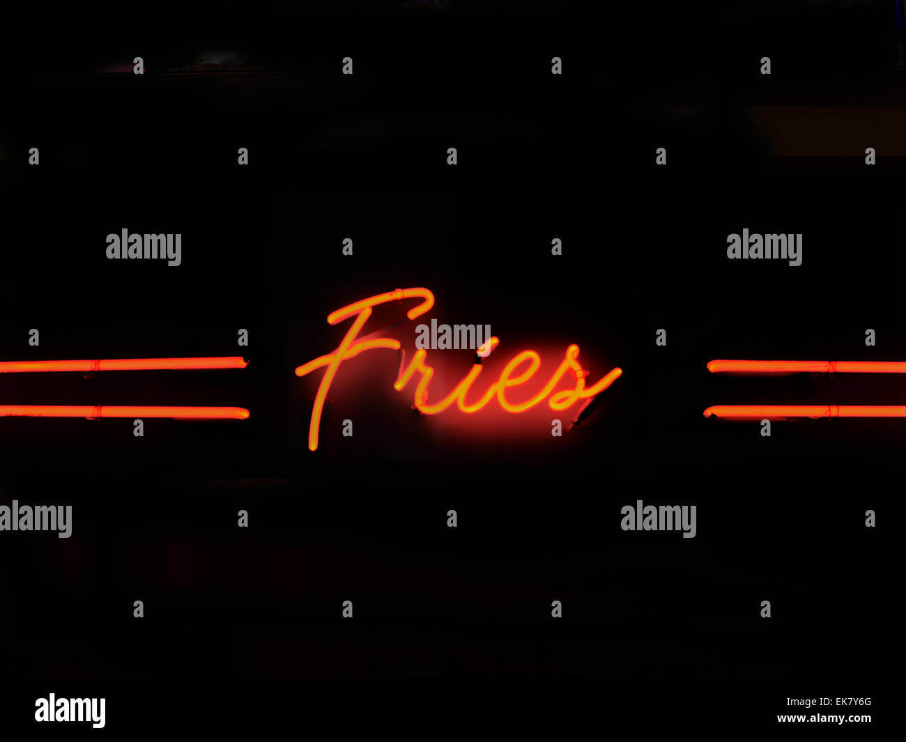fries neon sign Stock Photo - Alamy