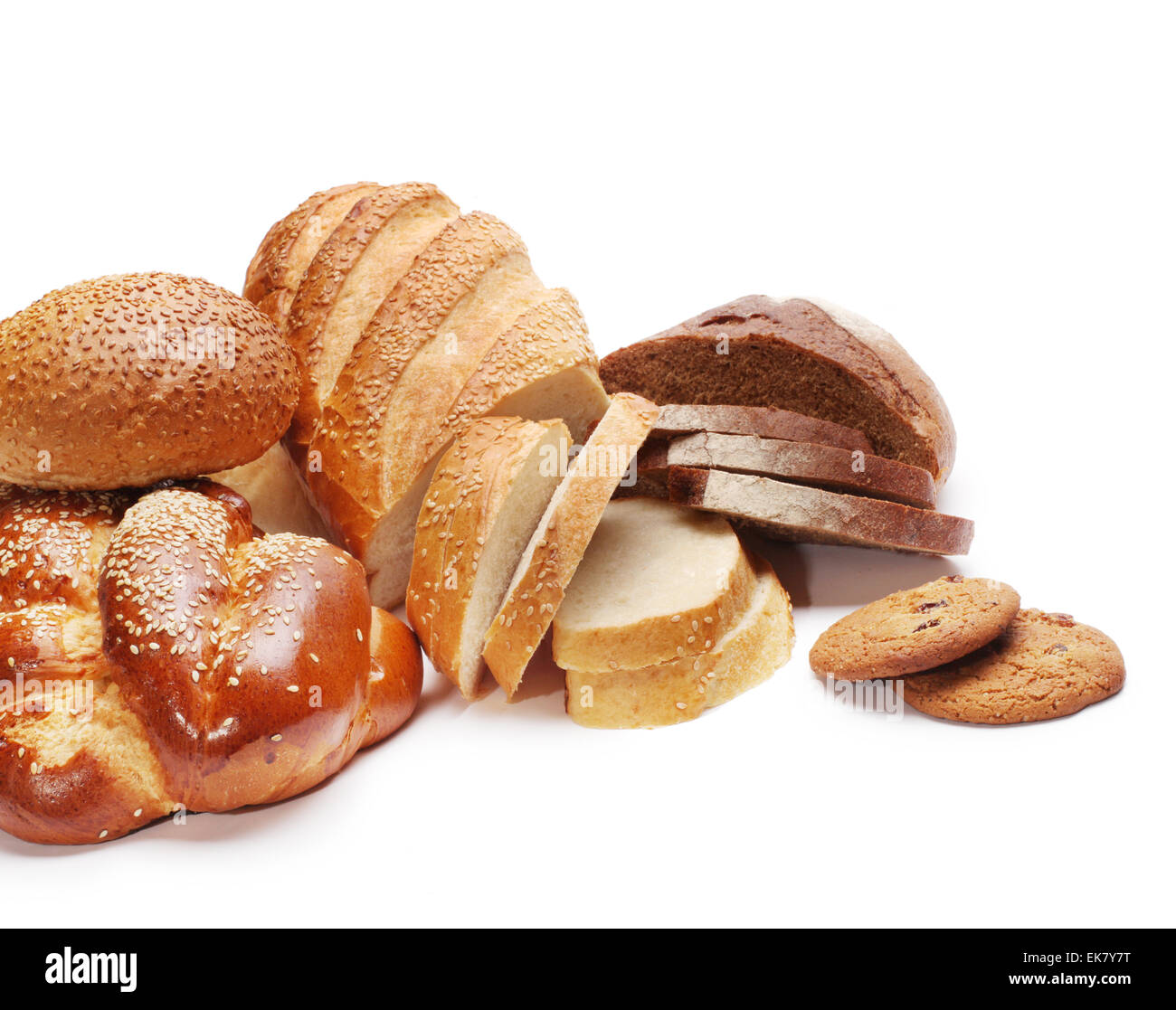 assortment of baked bread isolated on white Stock Photo - Alamy