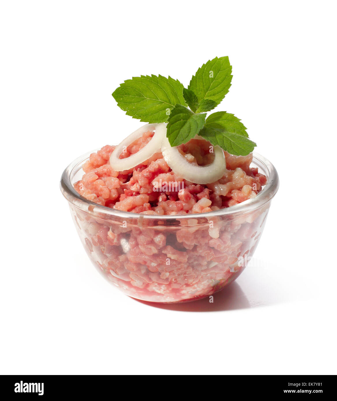 Minced meat raw onion Cut Out Stock Images & Pictures - Alamy