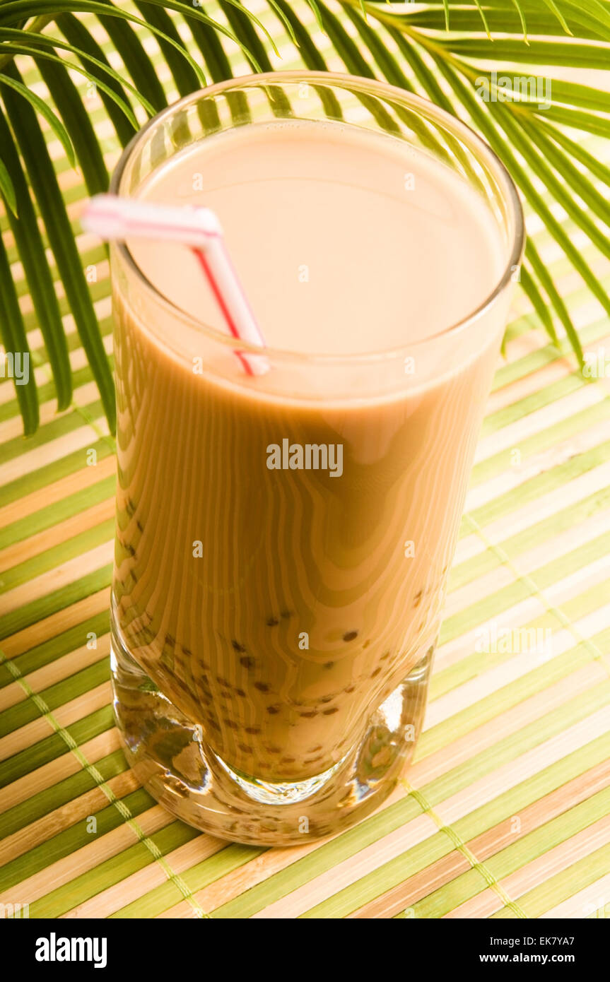 Pearl milk drink on white. Bubble tea Stock Photo - Alamy