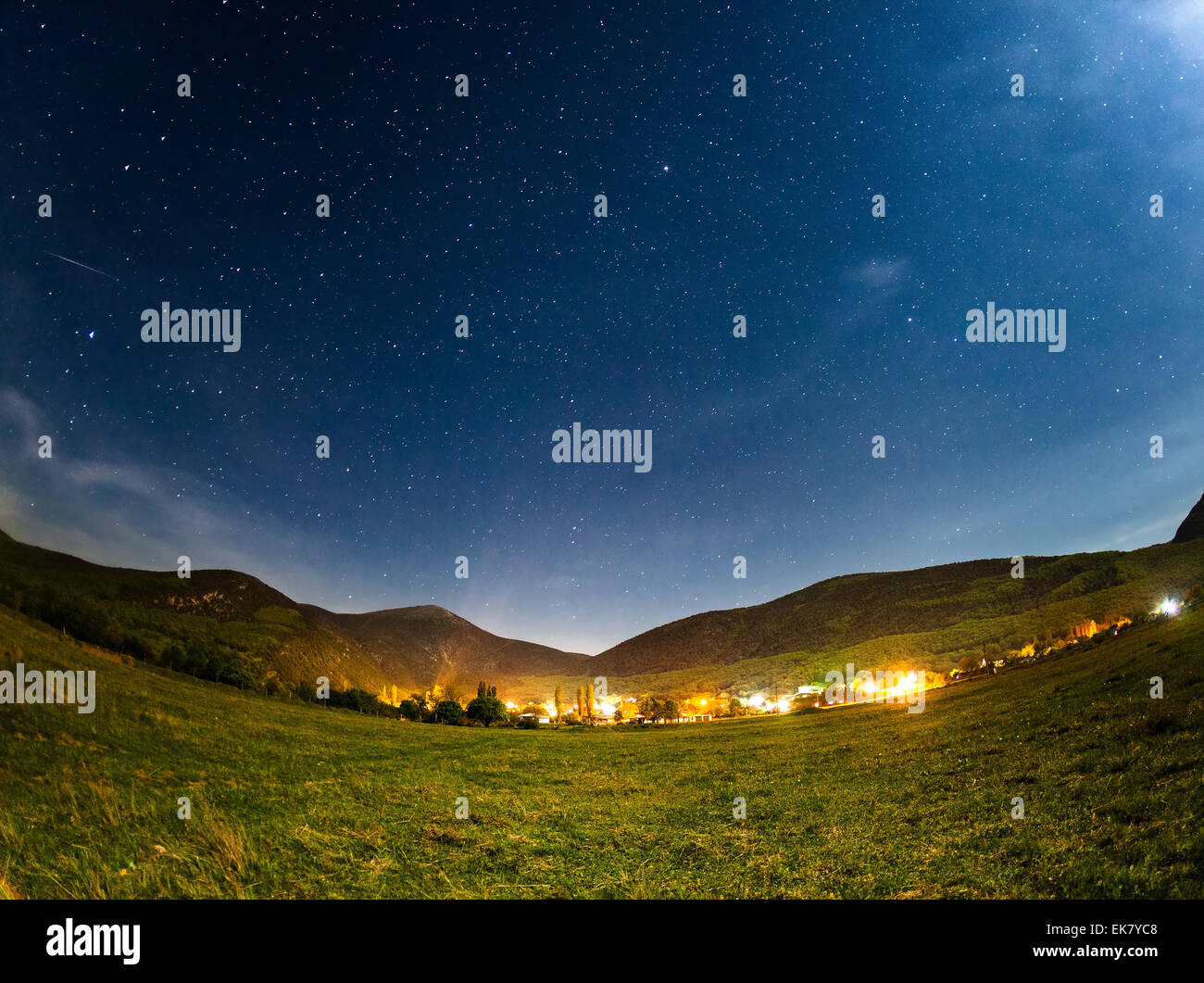 Sky full of stars. Beautiful summer night. Crimea Mountains Stock Photo ...