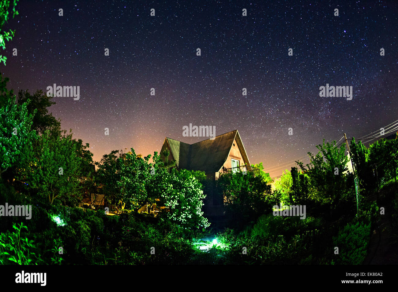 Sky full of stars. Beautiful summer night in Crimea Stock Photo - Alamy