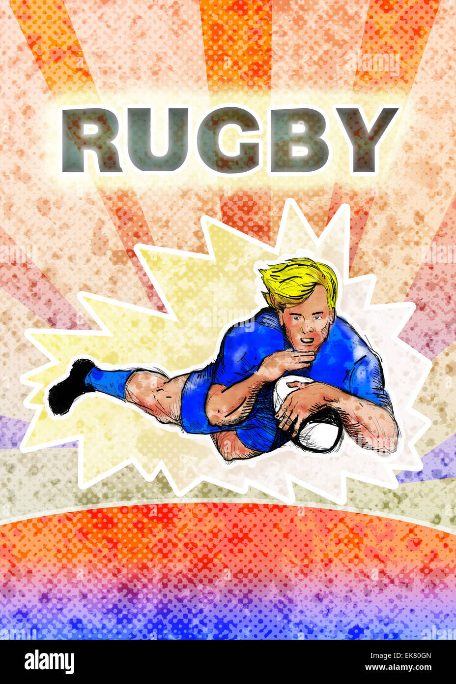 Rugby player diving to score try hi-res stock photography and images ...