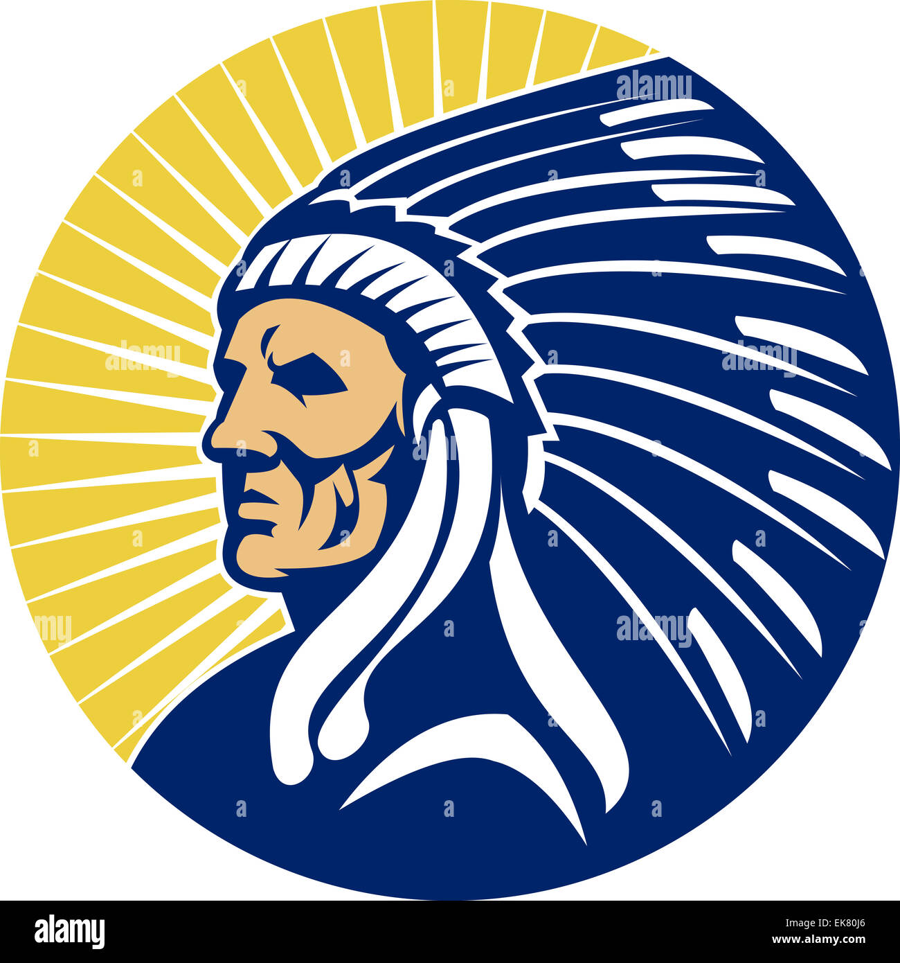 Native american indian chief side hi-res stock photography and images ...