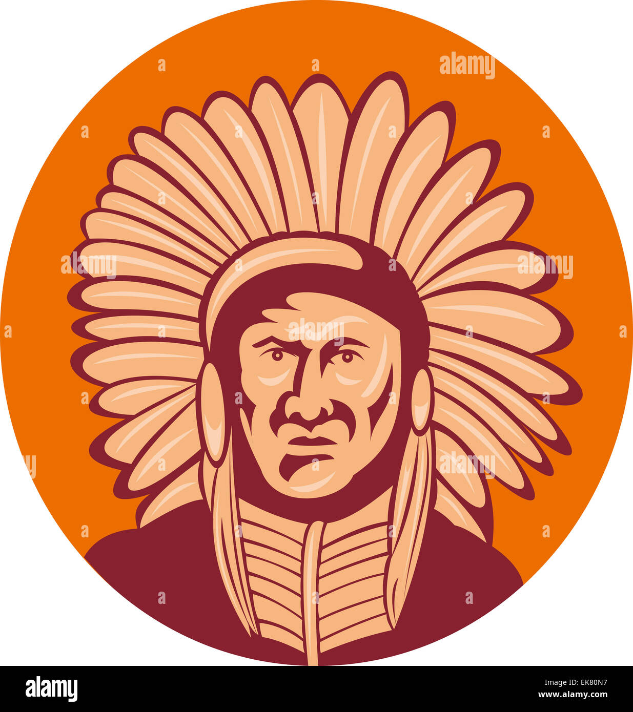 Indian chief head front view hi-res stock photography and images - Alamy