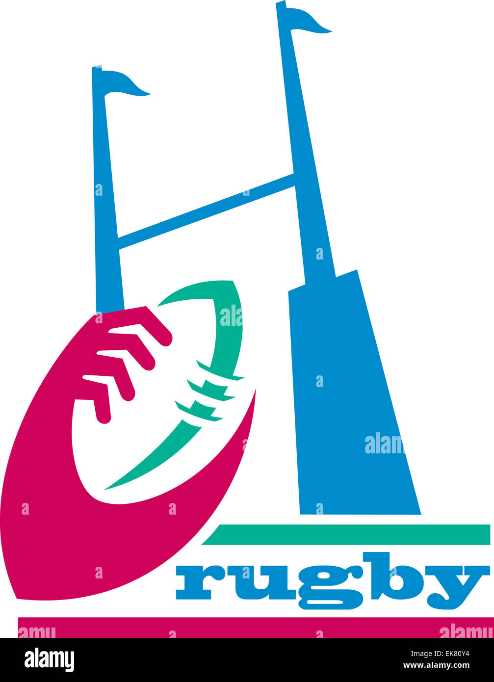 rugby ball goal post Stock Photo - Alamy