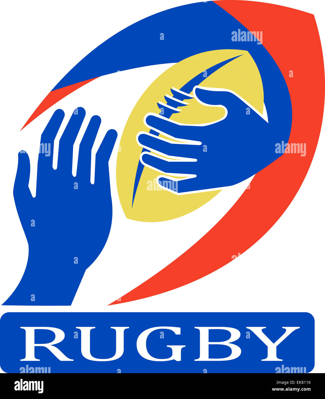 rugby ball hand holding Stock Photo - Alamy