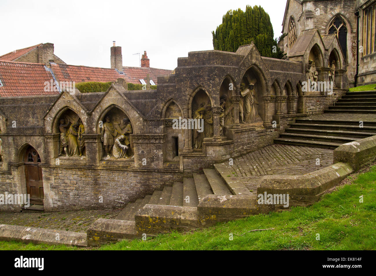 The Via Crucis at St Johns the Baptist Church in Frome Somerset Stock ...