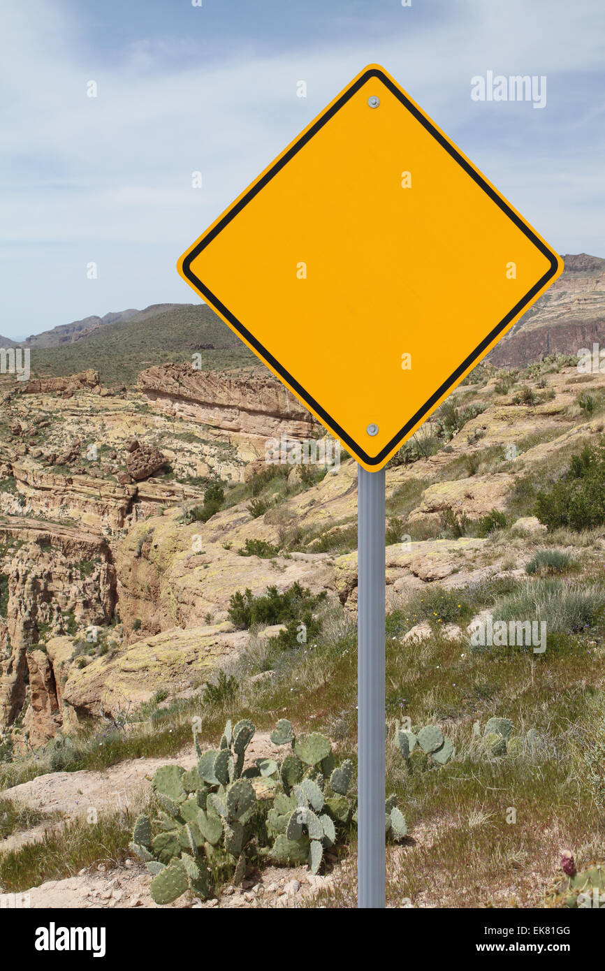 Blank Desert Road Sign Stock Photo - Alamy