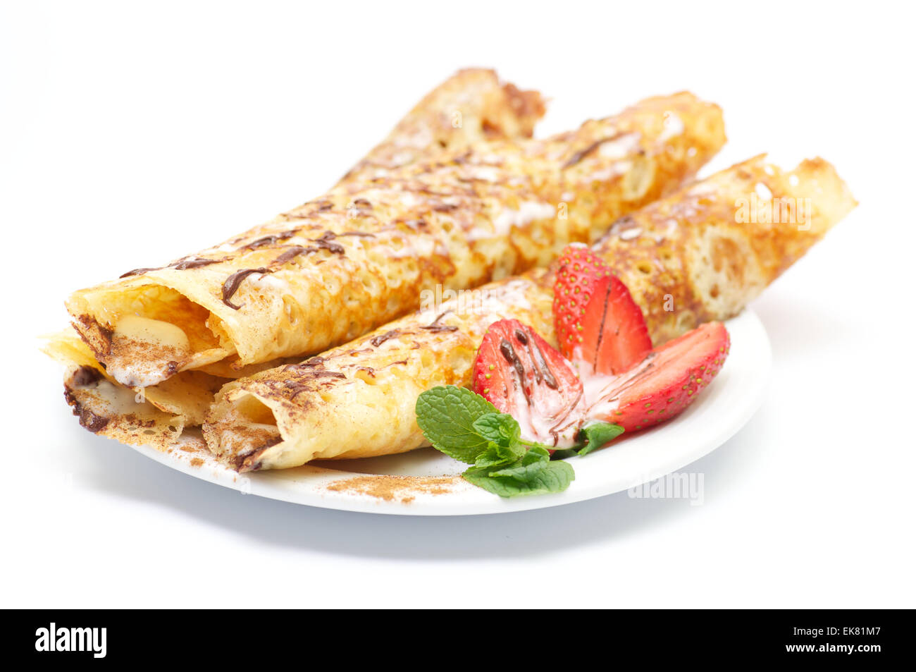 Pancake chocolate strawberry Cut Out Stock Images & Pictures - Alamy