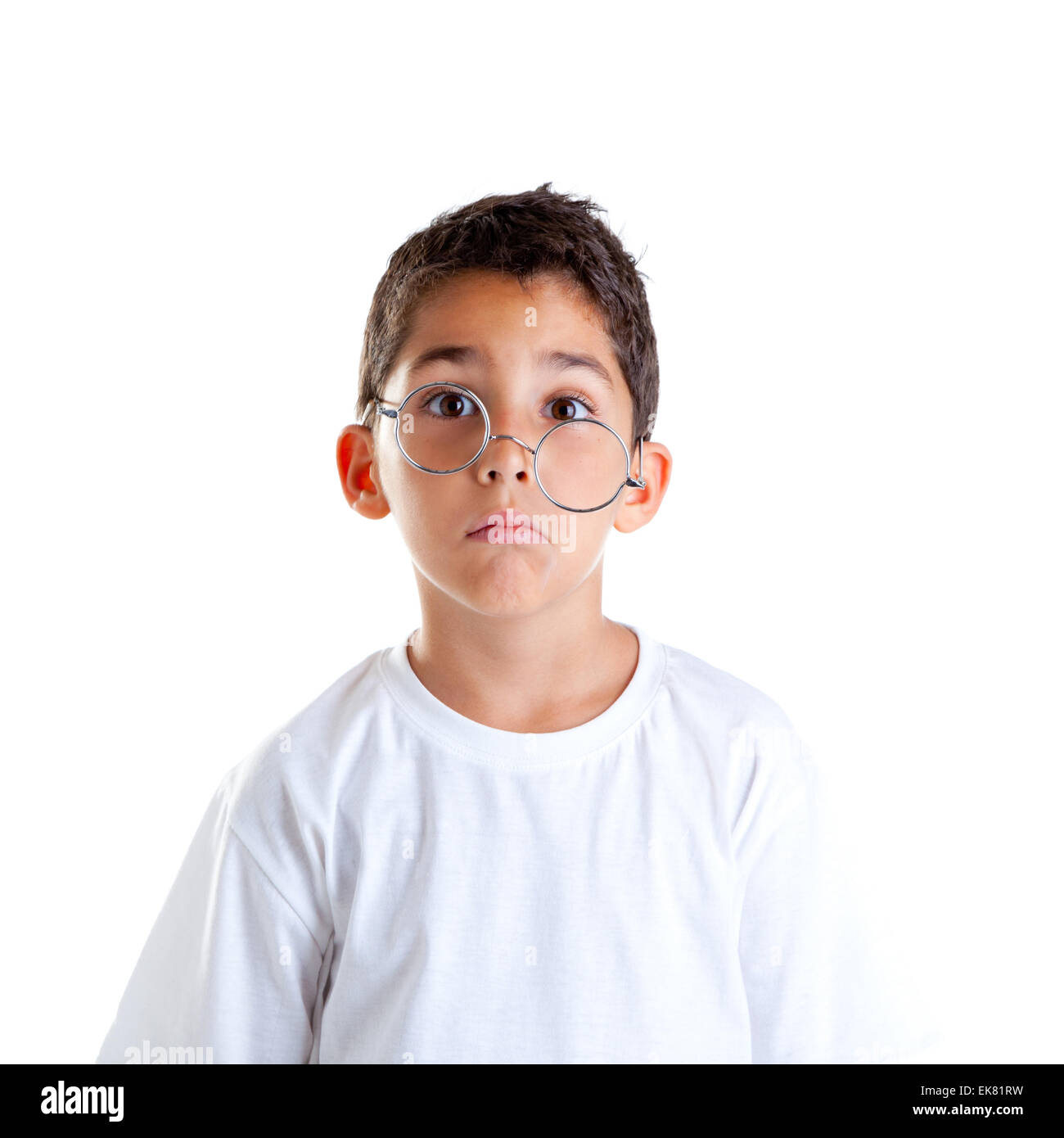 children nerd kid with glasses and silly expression Stock Photo - Alamy
