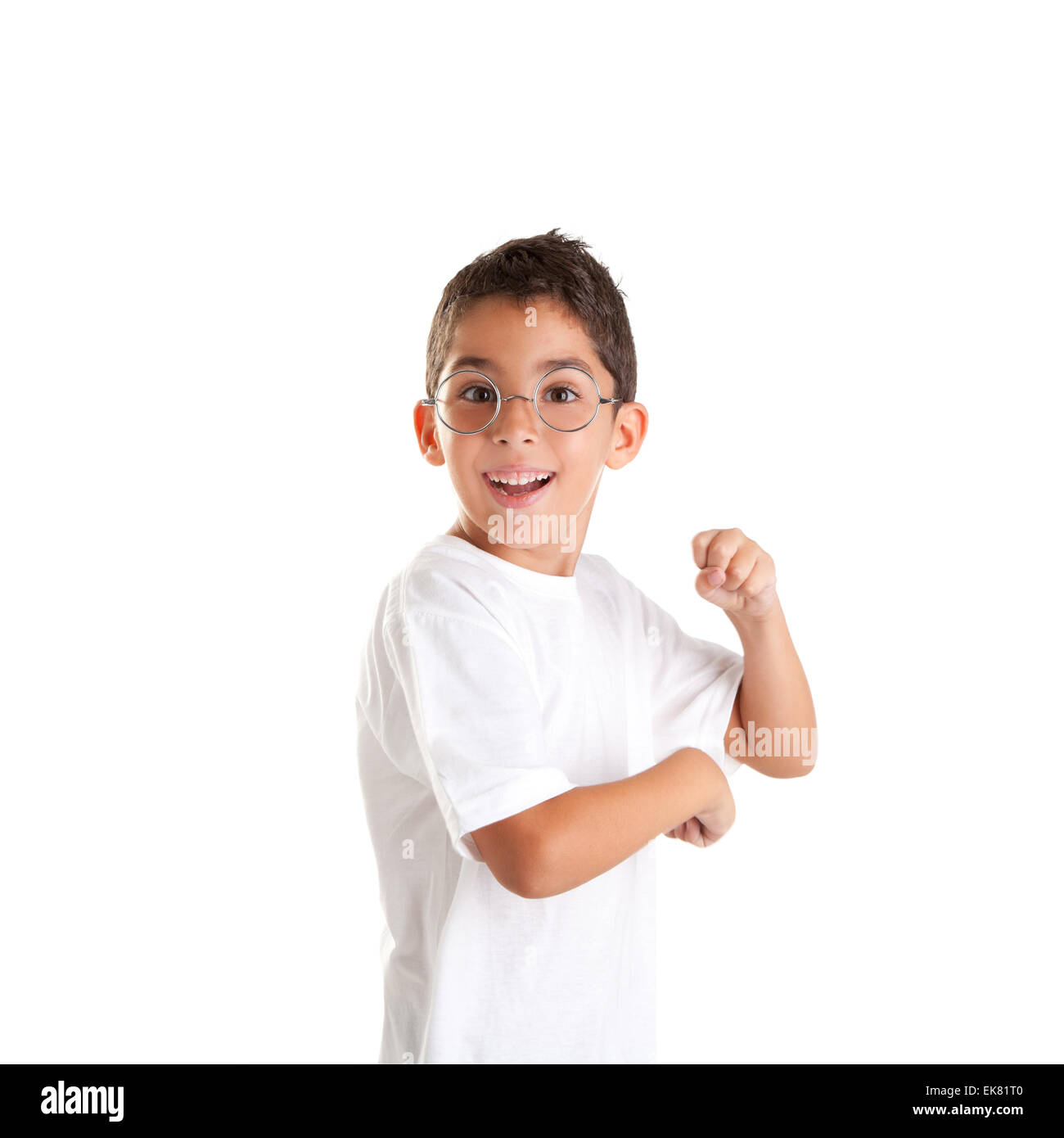 children nerd kid with glasses and happy expression Stock Photo - Alamy