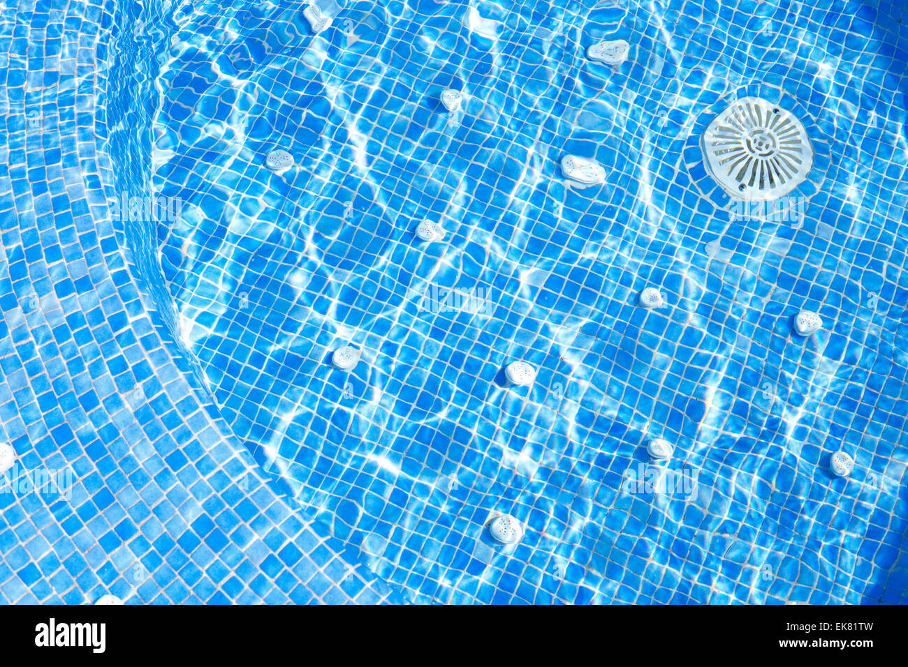 blue tiles spa pool with jets detail Stock Photo - Alamy
