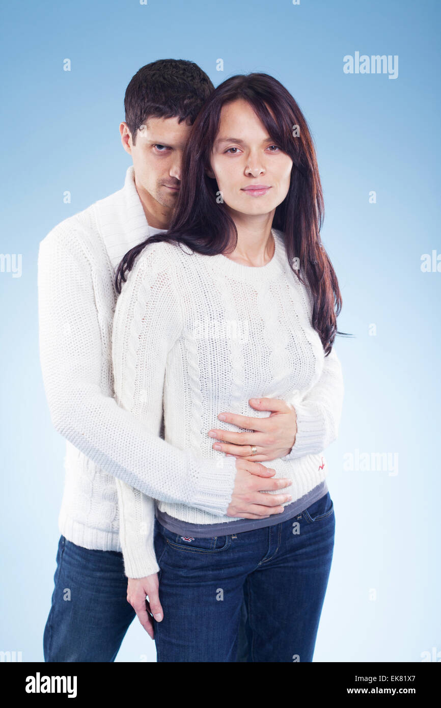 romantic young couple standing together Stock Photo - Alamy
