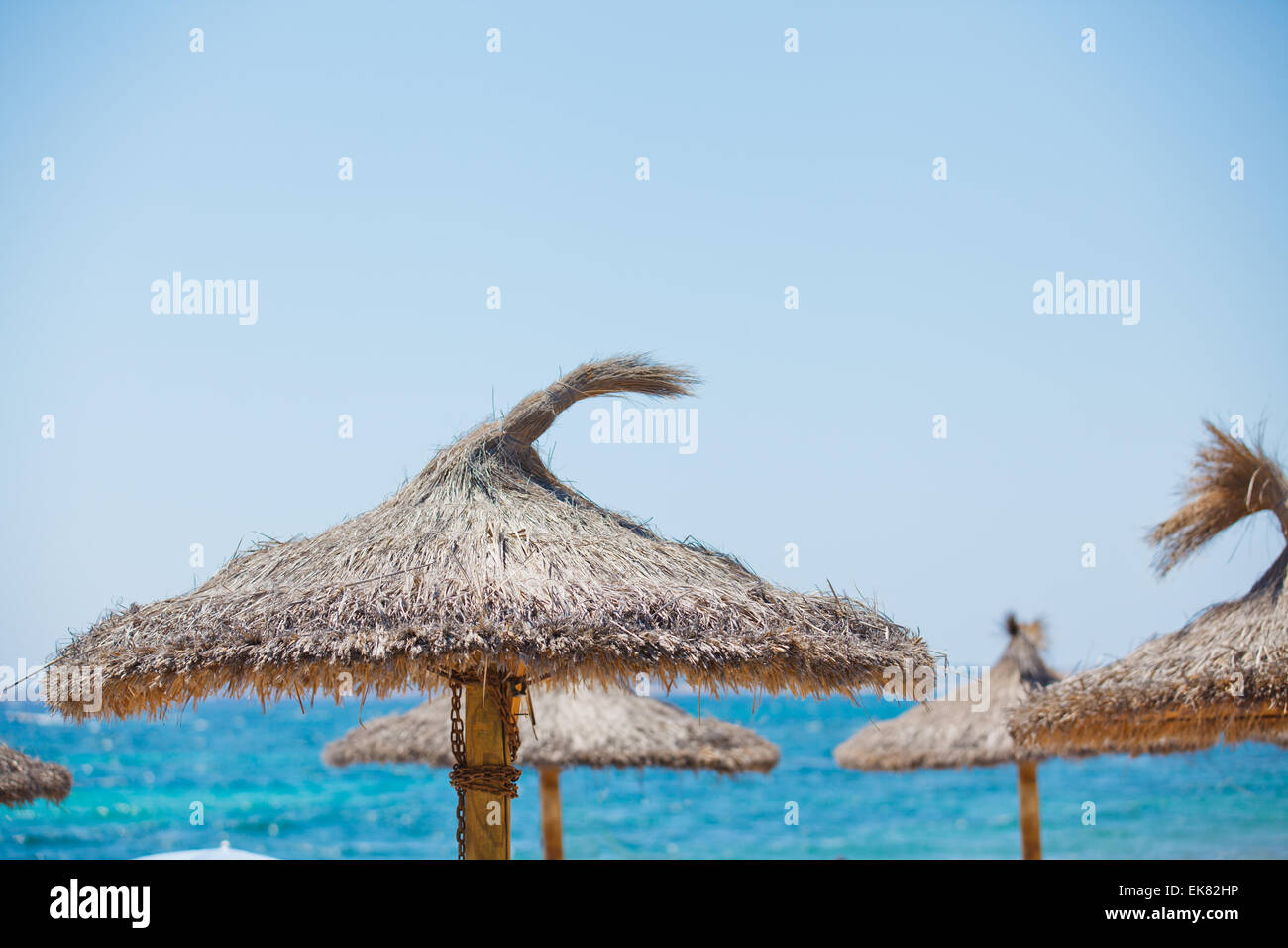 Tropical beach umbrella hi-res stock photography and images - Alamy