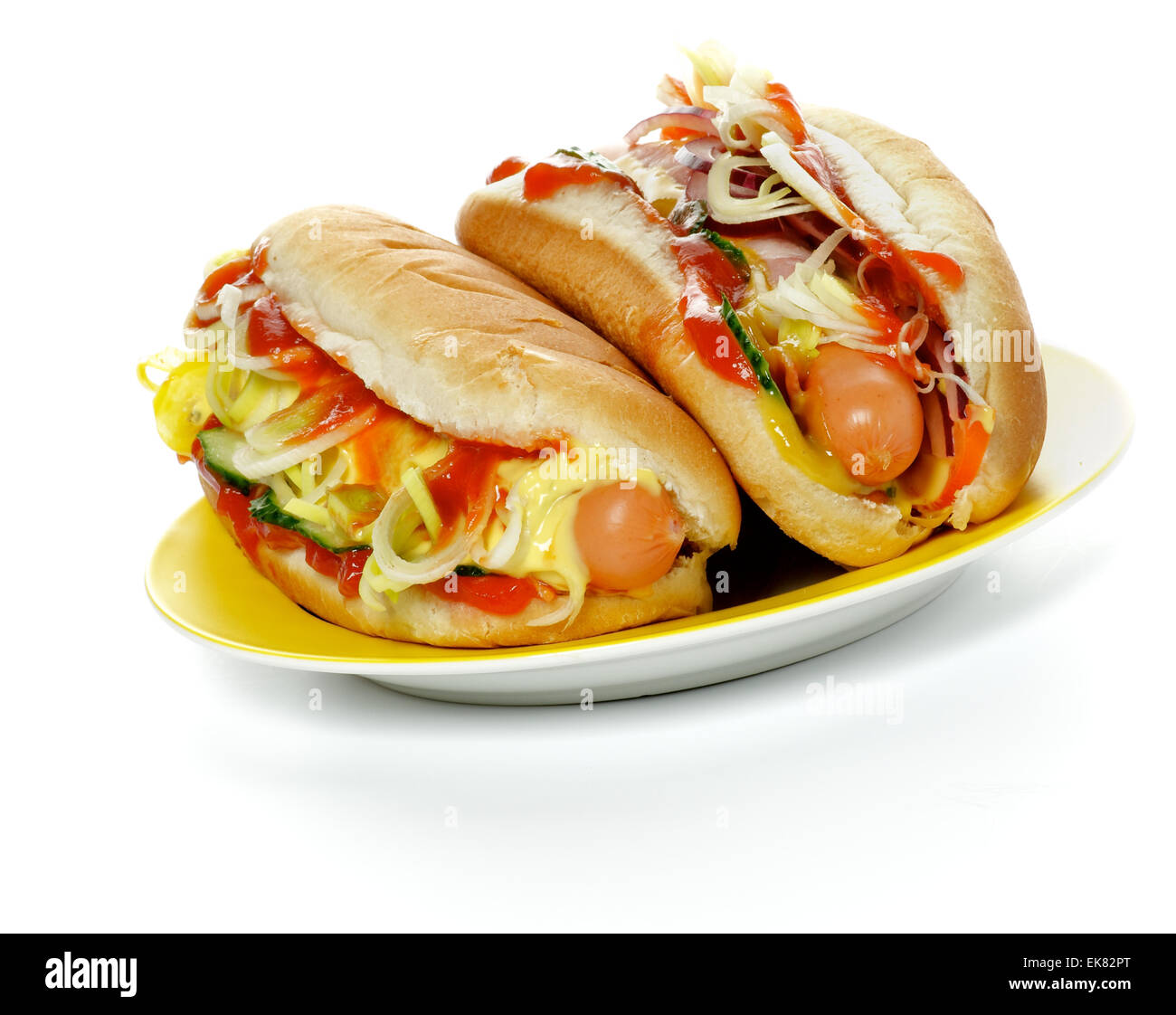 Two Hot Dogs Stock Photo - Alamy