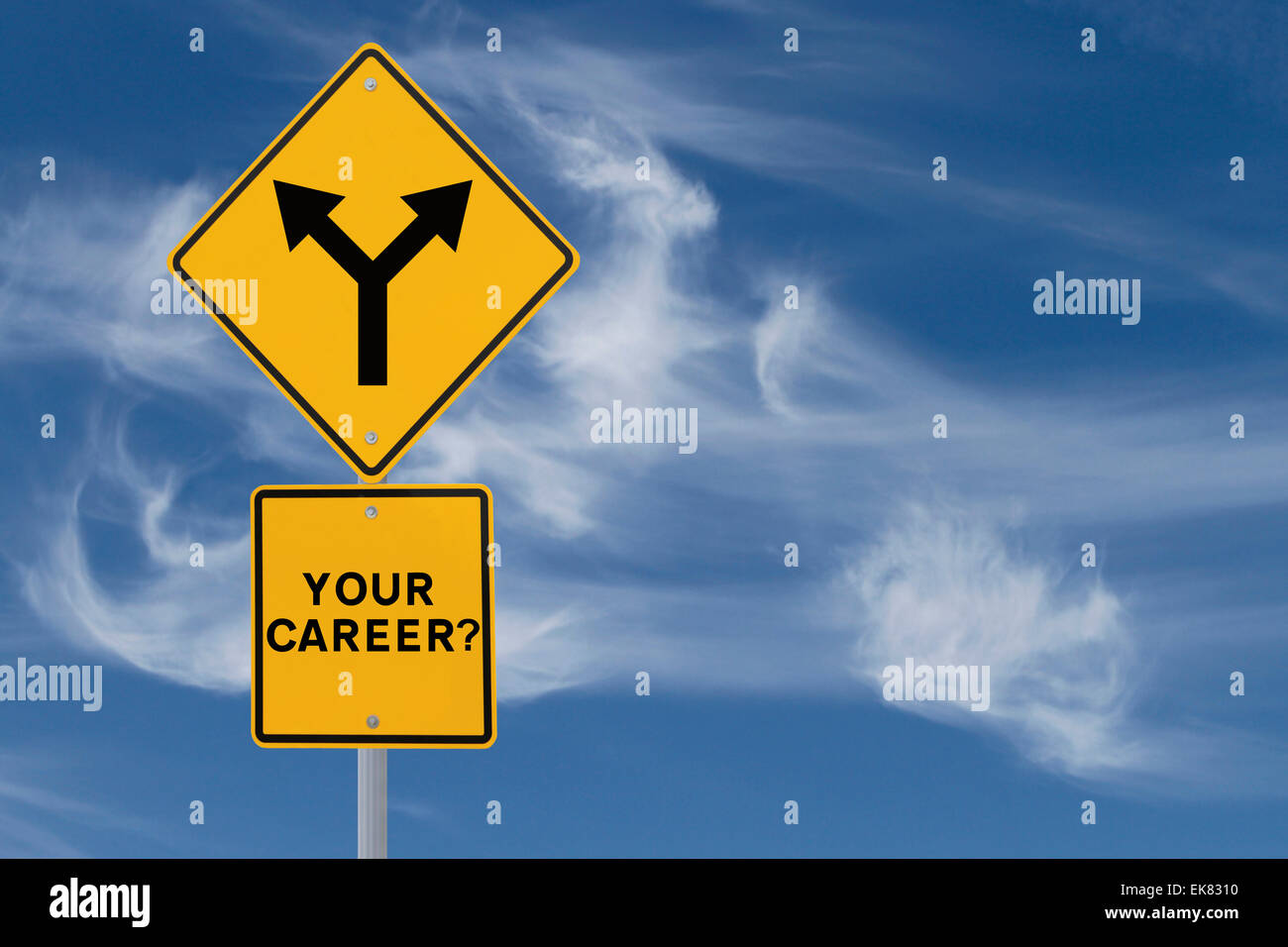 Career Decision Road Sign Stock Photo - Alamy
