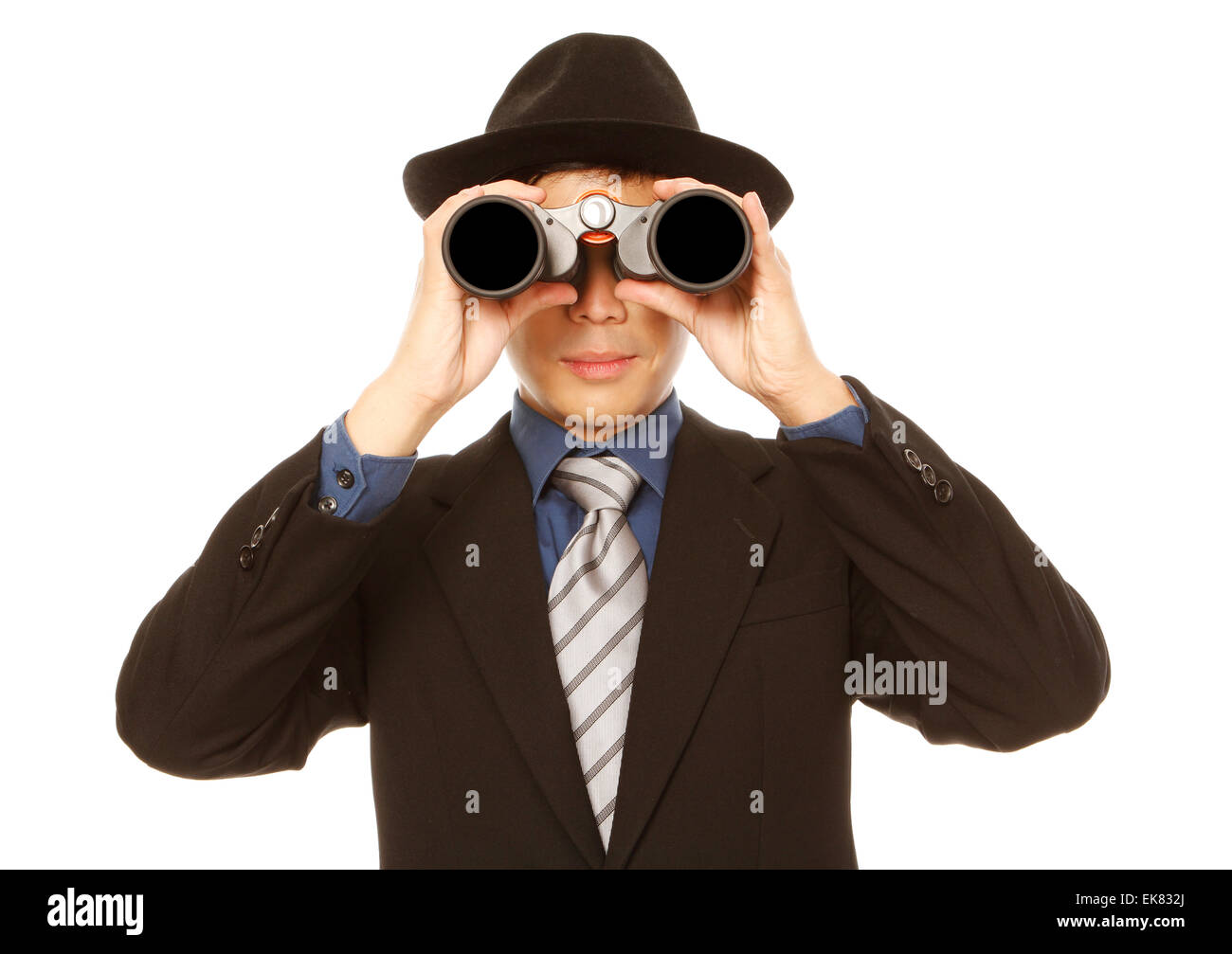 Man in white with binoculars hi-res stock photography and images - Alamy