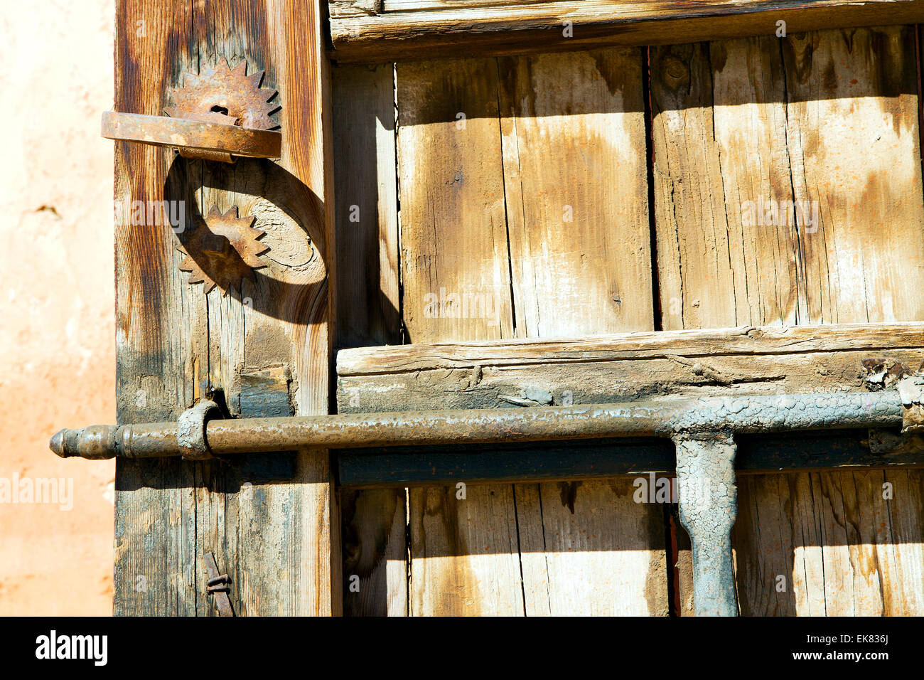 metal brown morocco in africa the old wood facade home and rusty safe ...