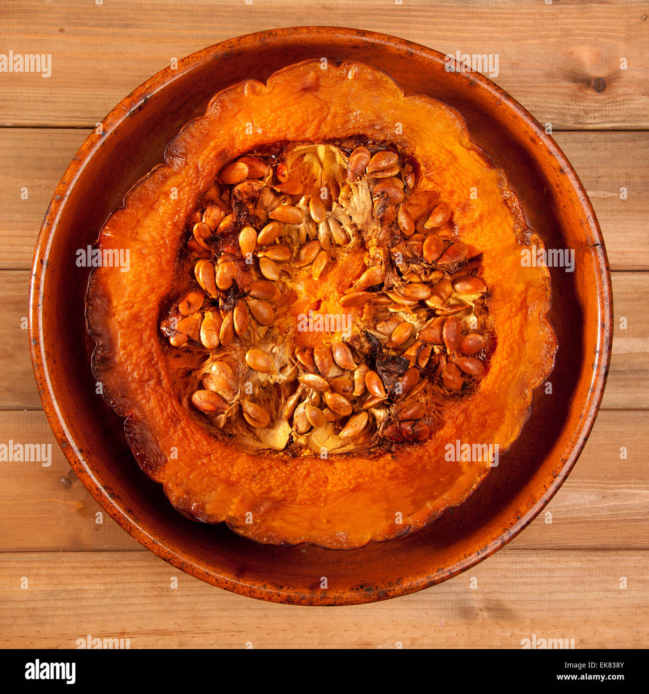 cutted half pumpkin roasted pumpkin Stock Photo - Alamy