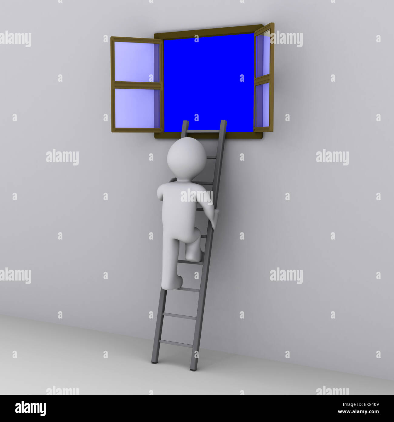 Man climbing out of window hi-res stock photography and images - Alamy