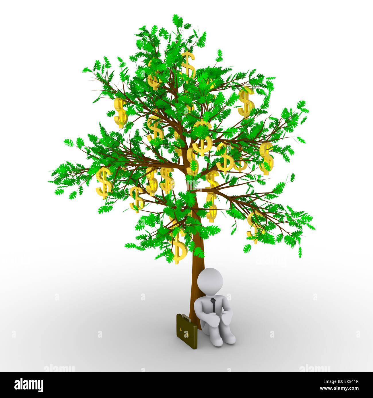 Man sitting under tree illustration hi-res stock photography and images ...