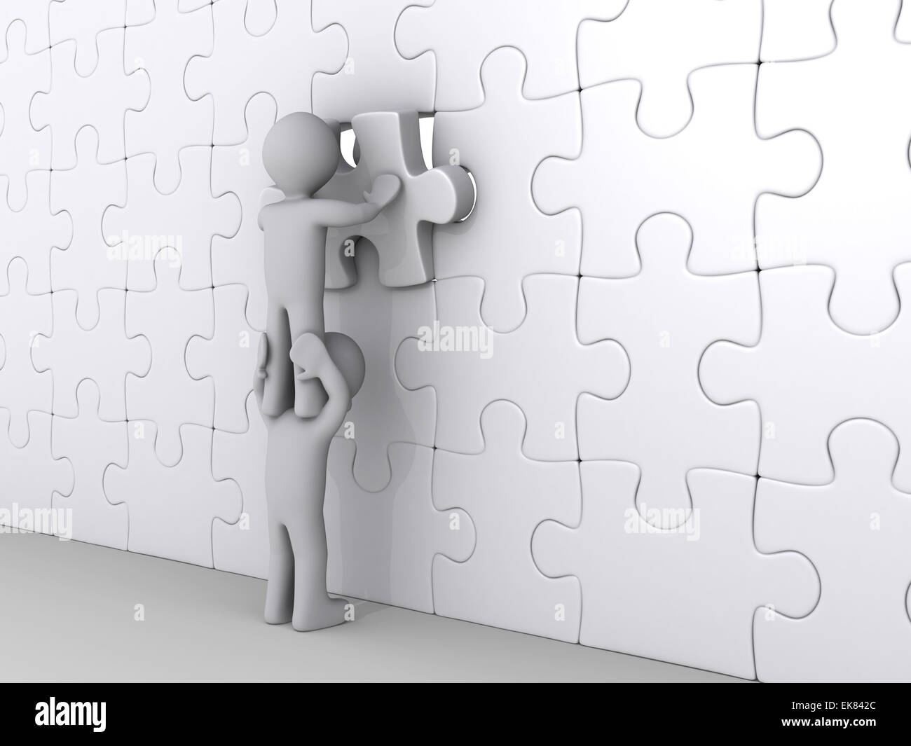 3d white people piece puzzle hi-res stock photography and images - Alamy