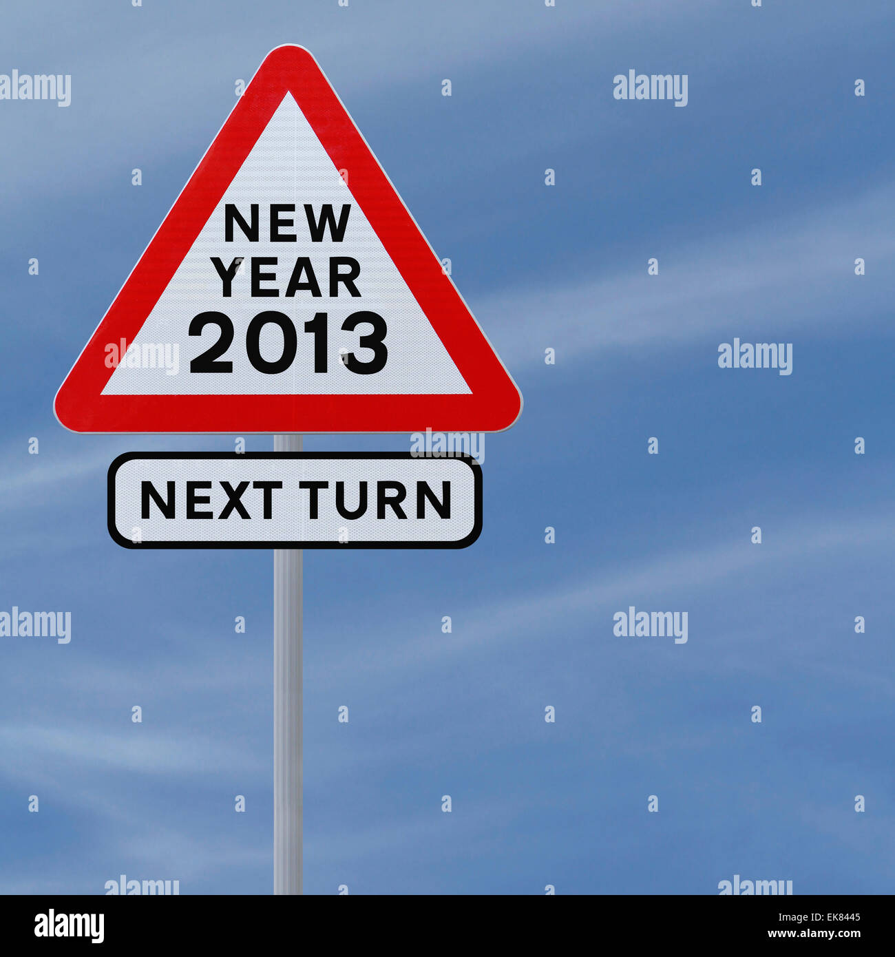 New Year Road Sign Stock Photo - Alamy