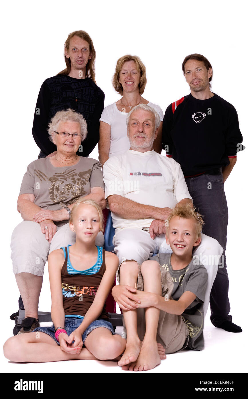 Studio family portrait of a crazy bunch Stock Photo - Alamy