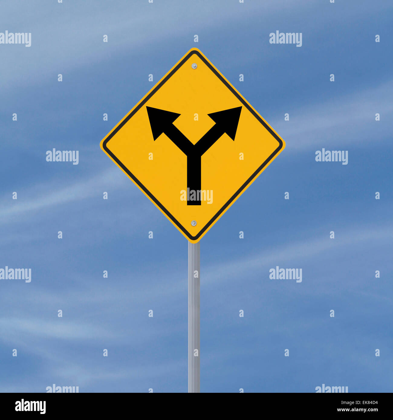 Forked Road Ahead Stock Photo - Alamy